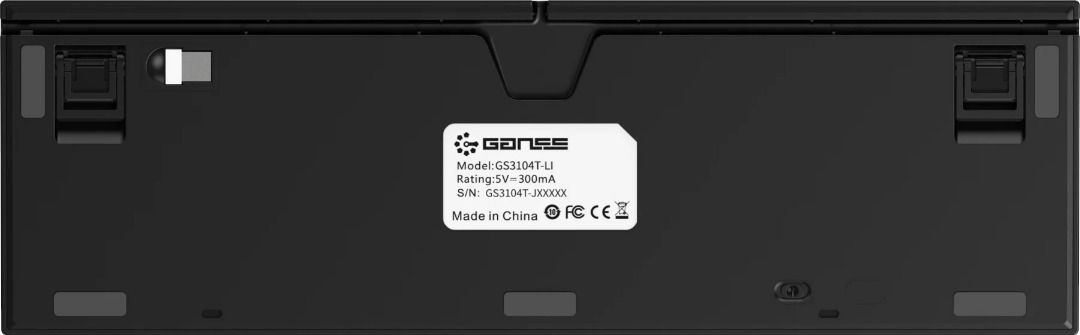 Ganss GS3104T-LI Black Hot-swappable RGB Tri-mode (Bluetooth/2.4G/Wired) 104 Keys Mechanical ...