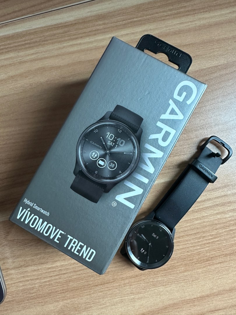 Garmin hybrid smart watch vivomove trend, 名牌, 手錶 - Carousell