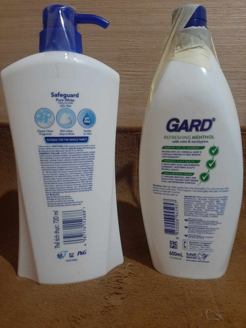 GUARD SHAMPOO 600ML AND SAFEGUARD BODY WASH 720ml, Beauty & Personal ...
