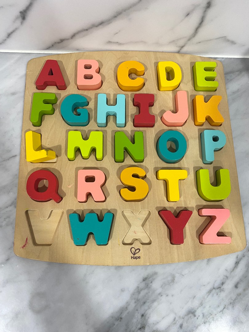 Hape ABC alphabet puzzle, Babies & Kids, Infant Playtime on Carousell