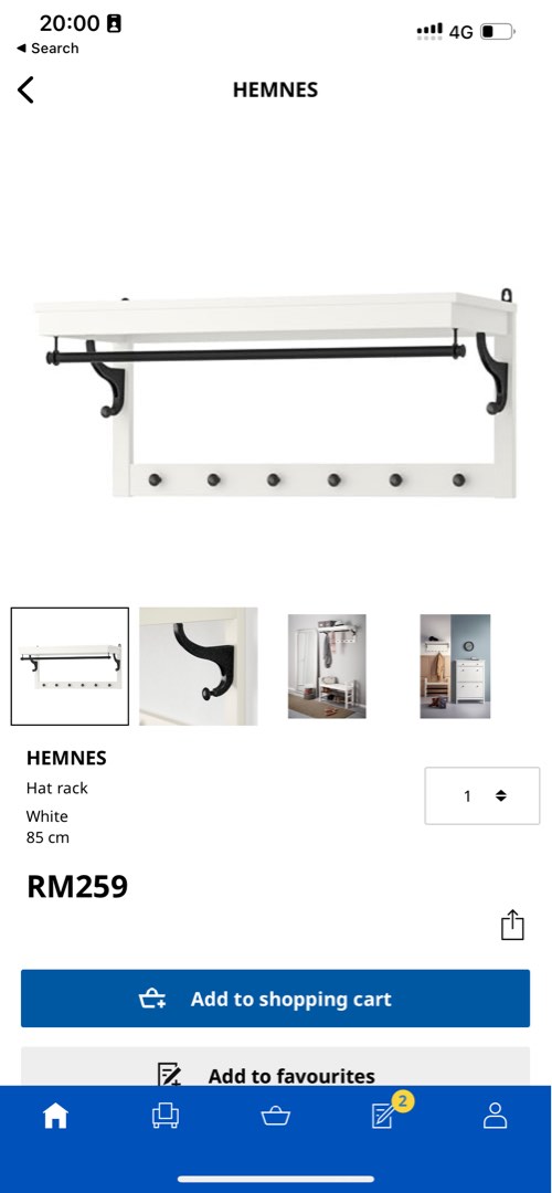 Hemnes Hat Rack, Furniture & Home Living, Furniture, Shelves, Cabinets ...
