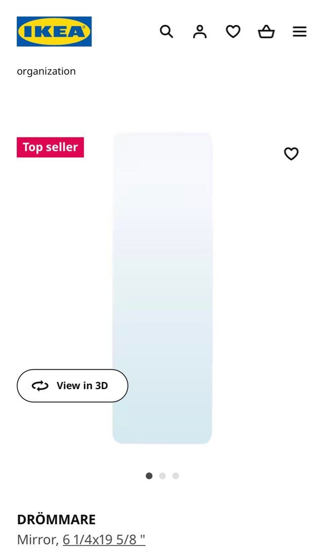 IKEA Drommare 16x50 cm Mirror, Furniture & Home Living, Furniture ...