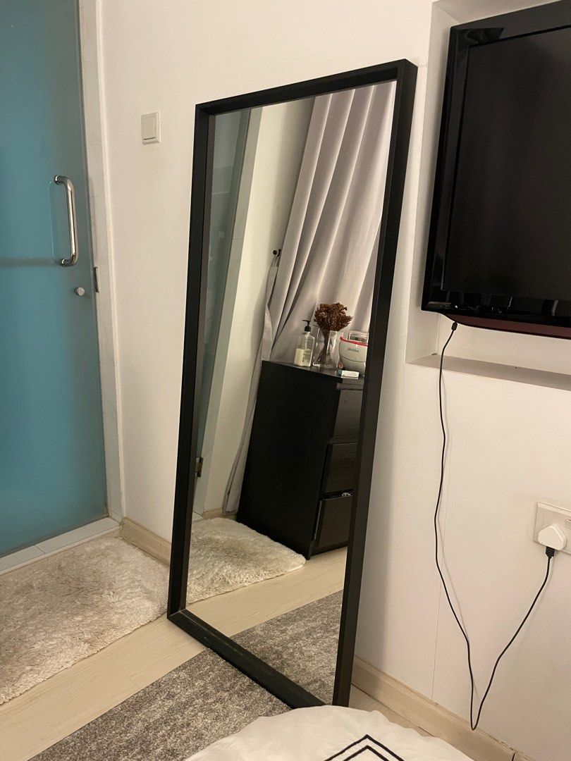IKEA Full Length Mirror, NISSEDAL black, 65x150 cm, Furniture & Home ...