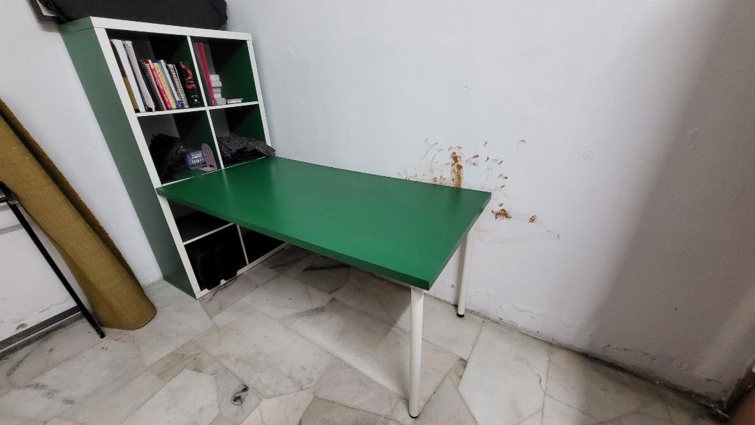 IKEA KALLAX/ TABLE WITH BOOK SHELVES -, Furniture & Home Living ...