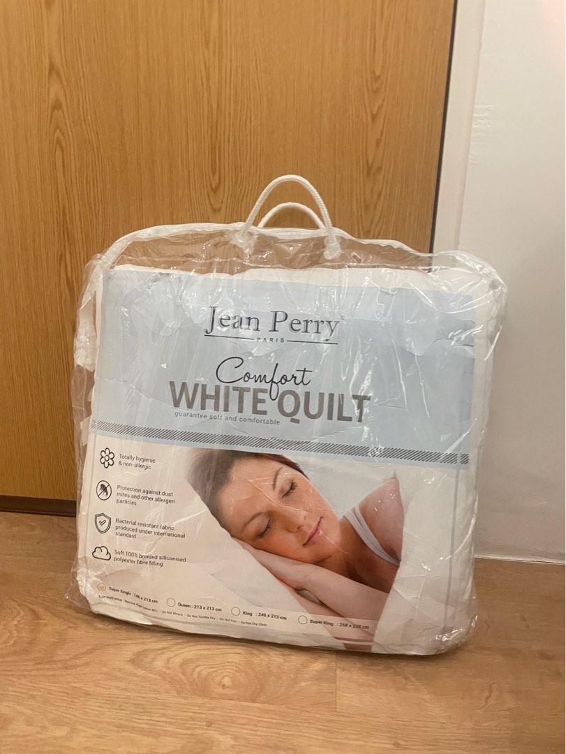 Jean Perry Super Single size Comfort White Quilt, Furniture & Home ...