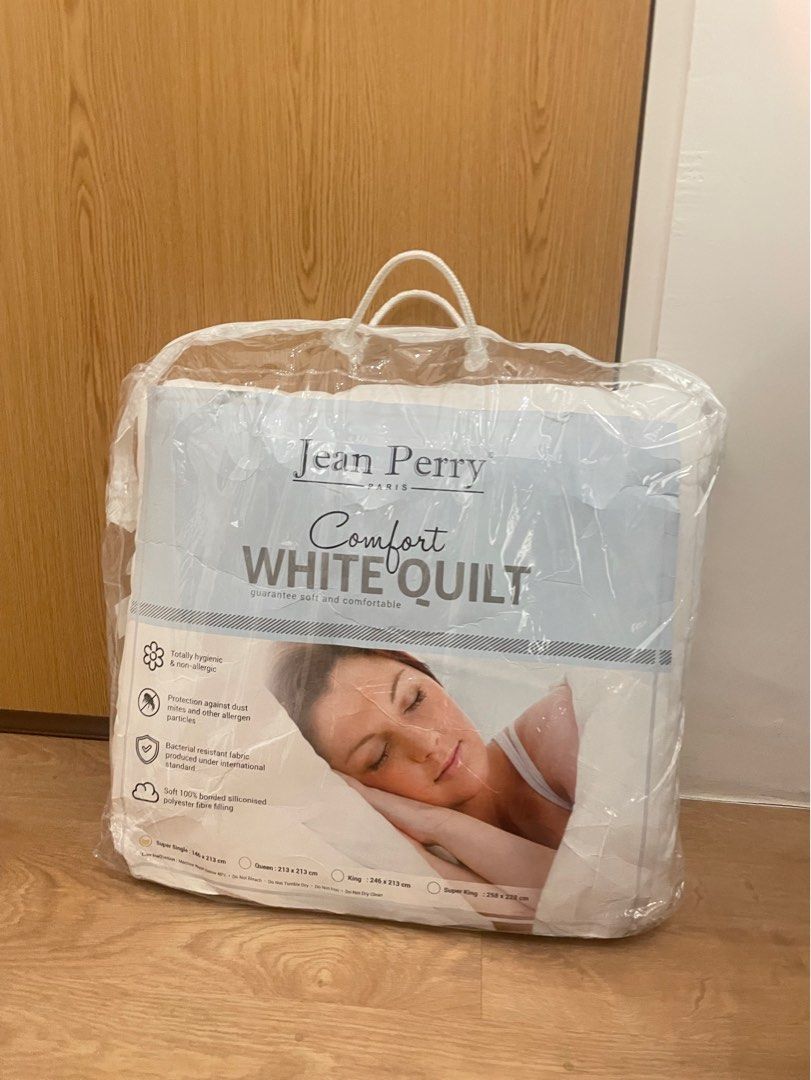 Jean Perry Super Single size Comfort White Quilt, Furniture & Home ...