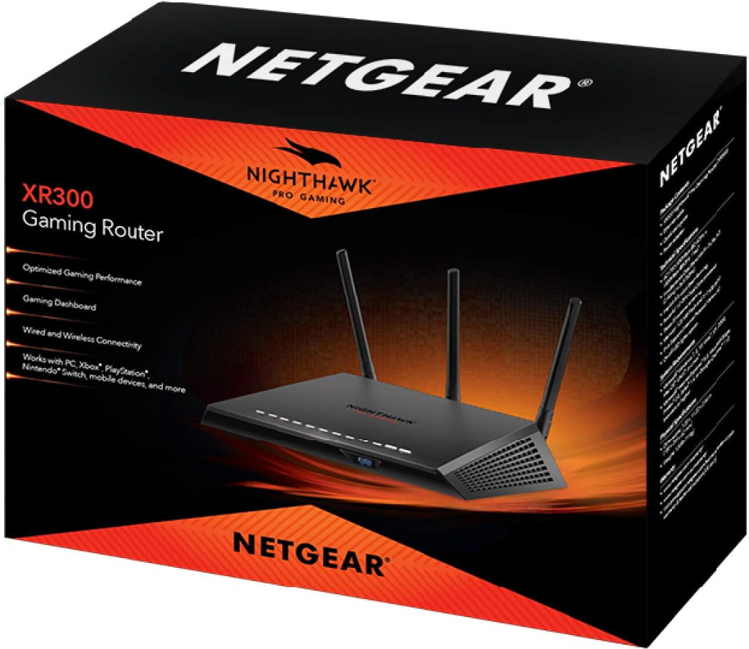 JE-NETGEAR Nighthawk Pro Gaming ( XR300 ) WiFi Router with 4 Ethernet ...