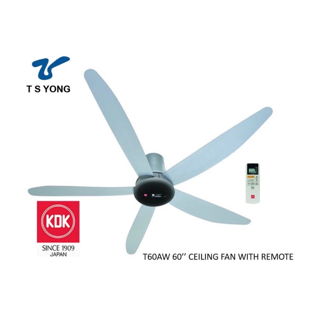 KDK Ceiling Fan -T60AW 60”, Furniture & Home Living, Lighting & Fans ...