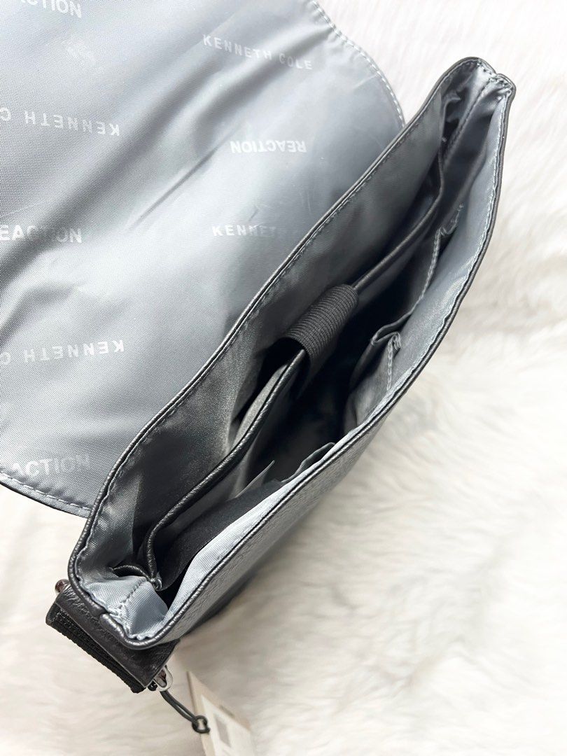 Kenneth Cole Reaction Men’s Pebbled Leather Messenger Tablet Ipad ...