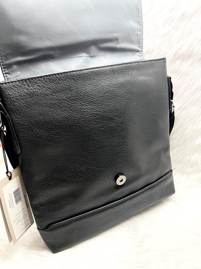 Kenneth Cole Reaction Men’s Pebbled Leather Messenger Tablet Ipad ...