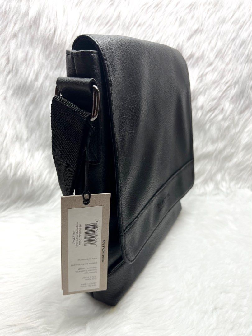 Kenneth Cole Reaction Men’s Pebbled Leather Messenger Tablet Ipad ...