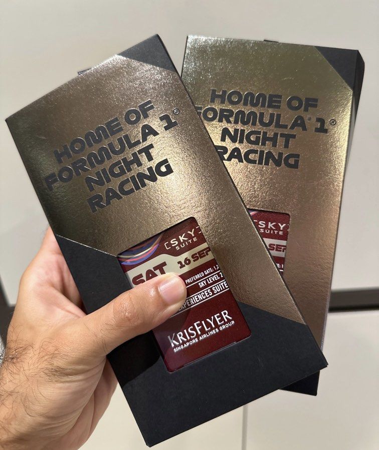 (2 tickets) Krisflyer Experiences - F1 Singapore Grand Prix Sky Suite ...