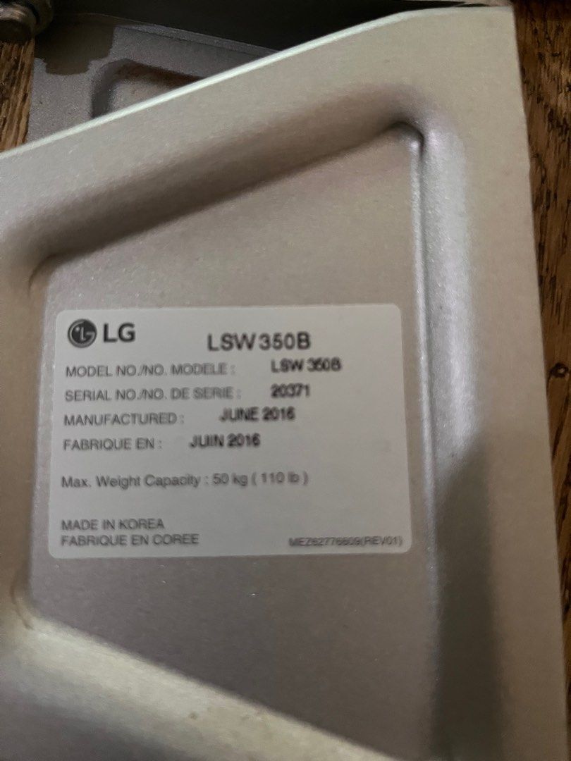 LG TV bracket LSW350B, TV & Home Appliances, TV & Entertainment, TV ...