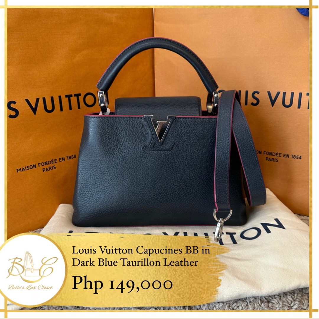 Louis Vuitton Capucines BB Dark Blue Taurillon, Luxury, Bags & Wallets ...
