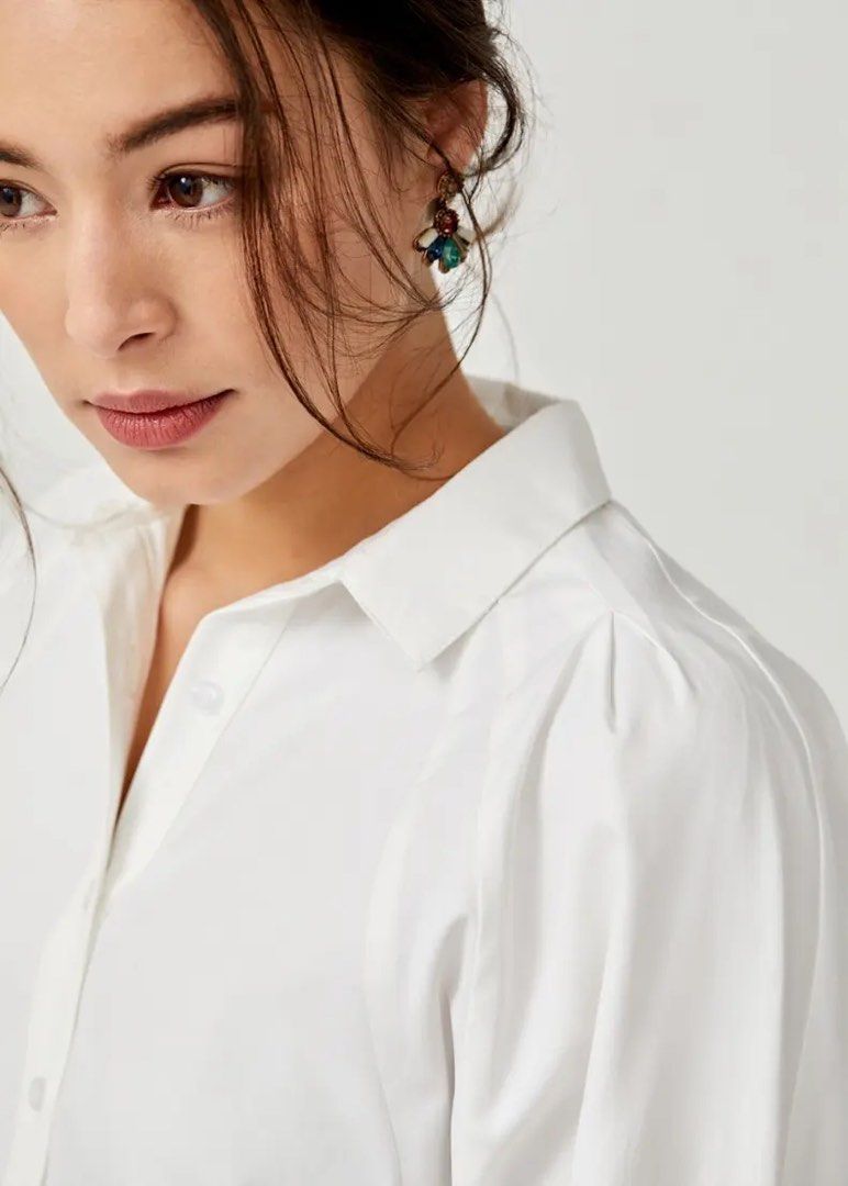 Love Bonito Sheila Balloon Sleeve Button Down Shirt, Women's Fashion ...