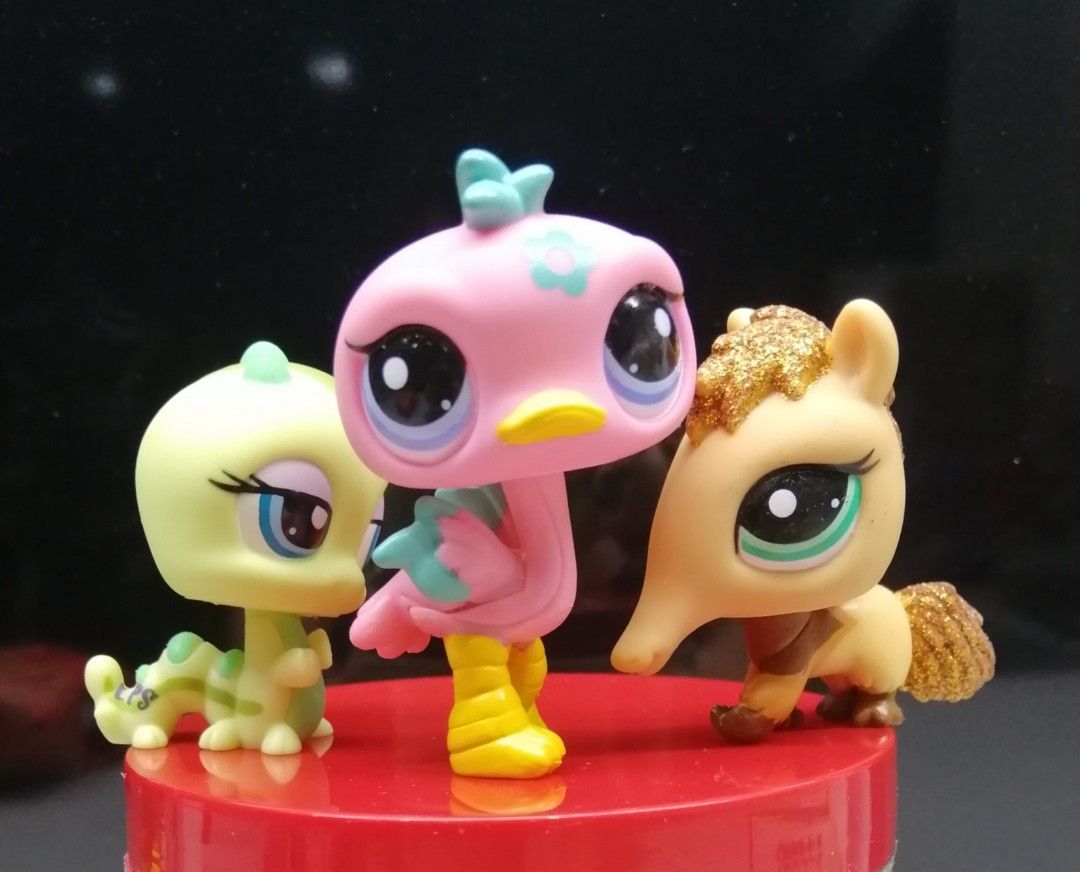 LPS littlest pet shop lot (flamingo caterpillar anteater), Hobbies ...