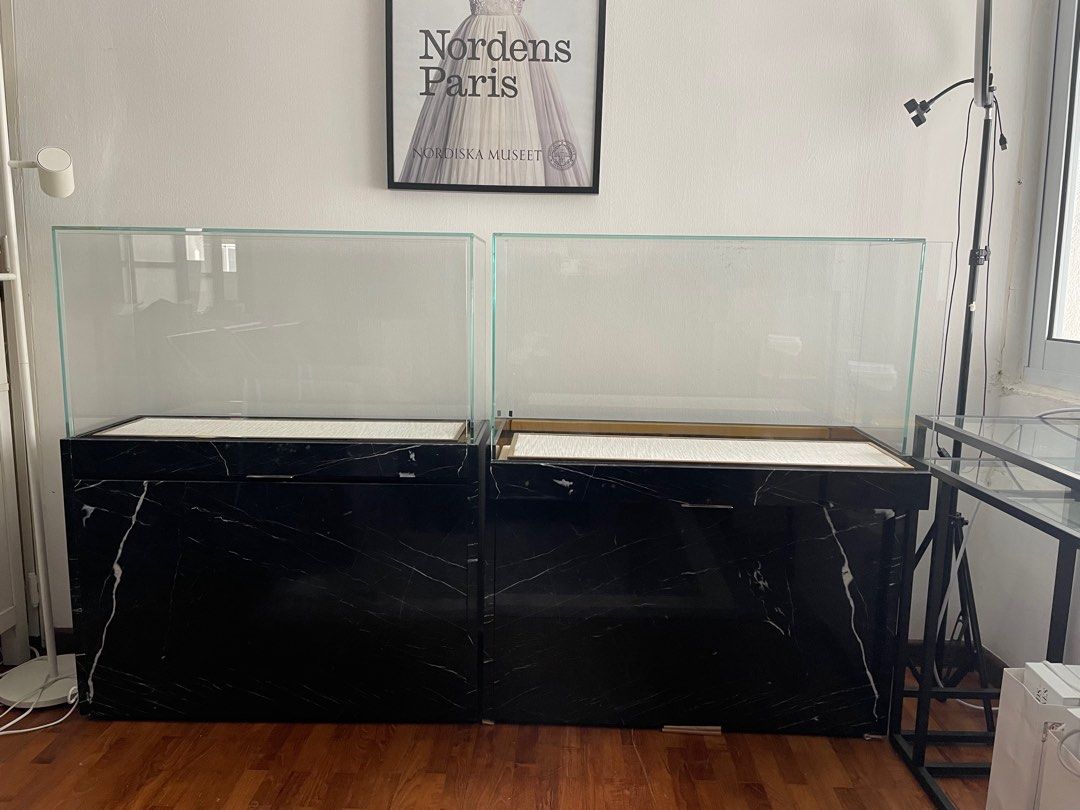 Luxury marble and glass display cabinets, Furniture & Home Living ...