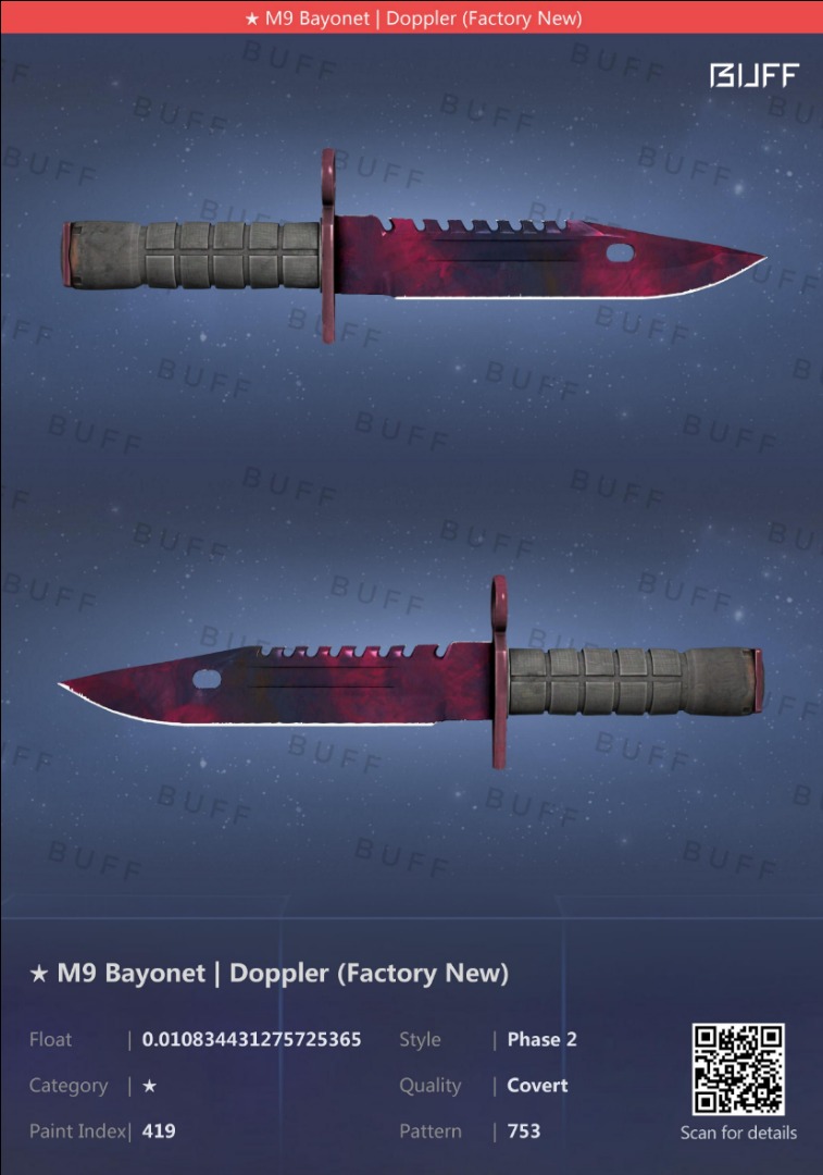 CSGO / CS2 M9 Bayonet Doppler Phase 2 FN, Video Gaming, Gaming Accessories, In-Game Products on ...