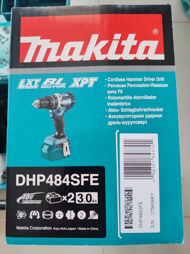 Makita DHP484RFE 2 X 18V 3.0AH LI-ION 13MM (1/2") Brushless Hammer ...