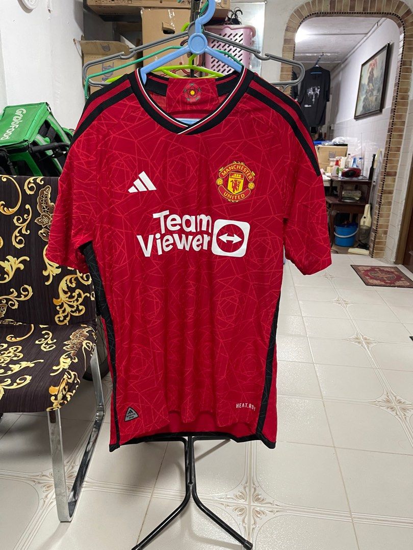 Manchester United Manu home player kit jersey 23/24, Men's Fashion ...