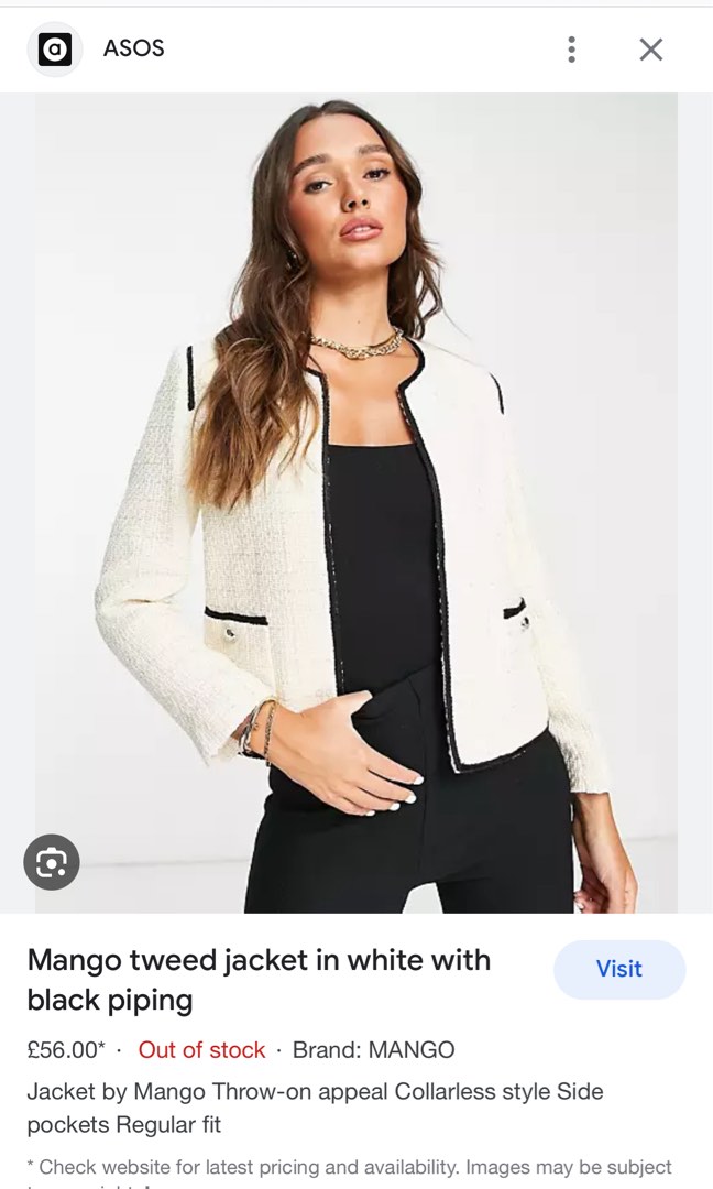 Mango Tweed jacket, Women's Fashion, Coats, Jackets and Outerwear on ...