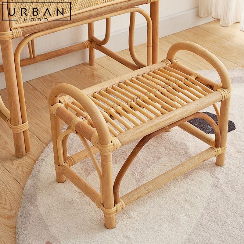 MANON Japandi Rattan Vanity Table Set, Furniture & Home Living ...