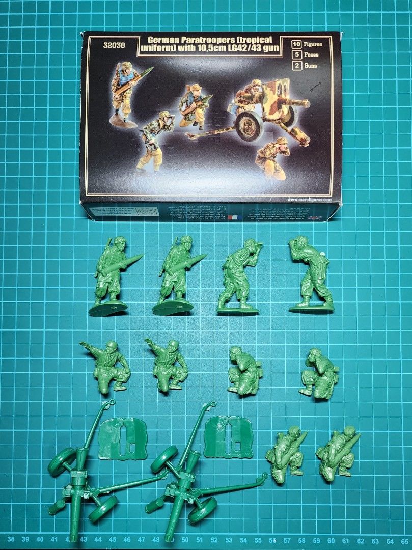 MARS WW2 German Army Paratroopers (Tropical Uniform) with 10.5cm LG42 ...