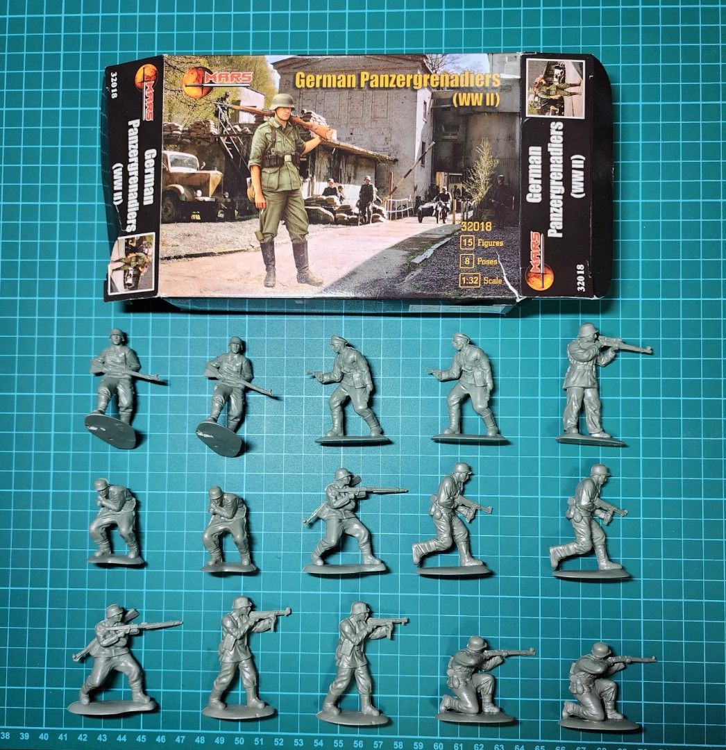 MARS WW2 German Army Panzergrenadiers Infantry Plastic Toy Soldiers 1: ...