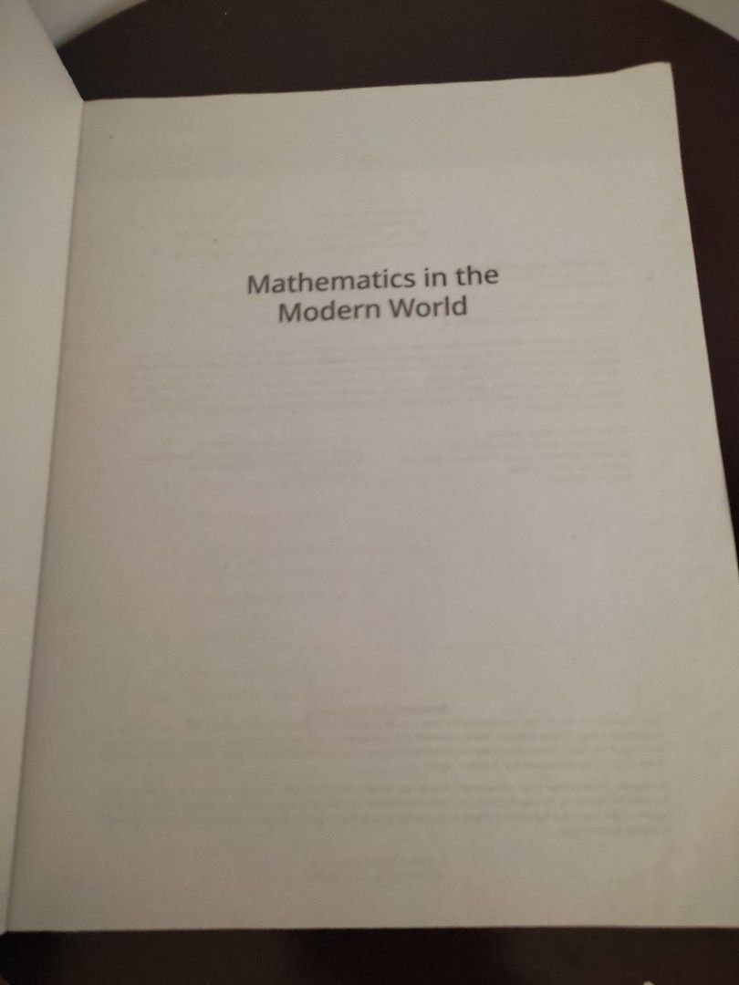 MATHEMATICS IN MODERN WORLD (MATM/MMW), Hobbies & Toys, Books ...