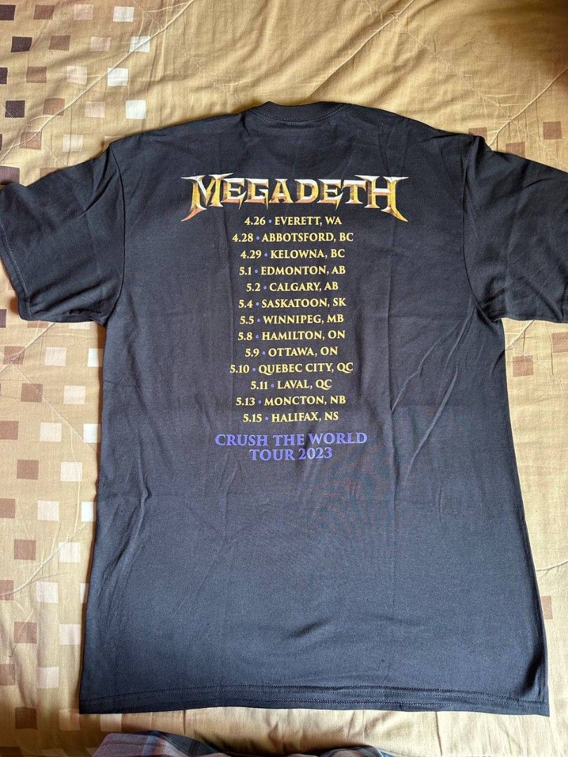 Megadeth Vic Helicopter Crush the World Tour 2023 - Canada Tour, Men's Fashion, Tops & Sets ...
