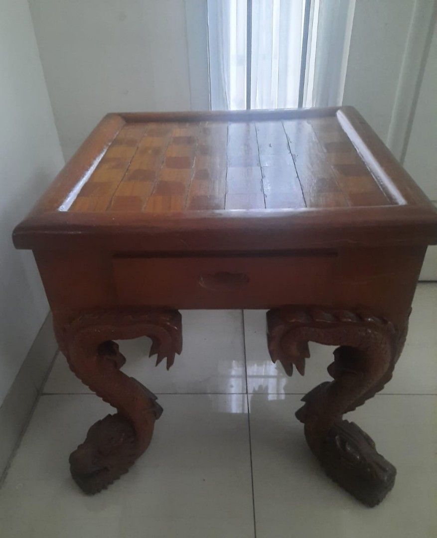 Meja Catur Jati, Antik, Furnitur di Carousell