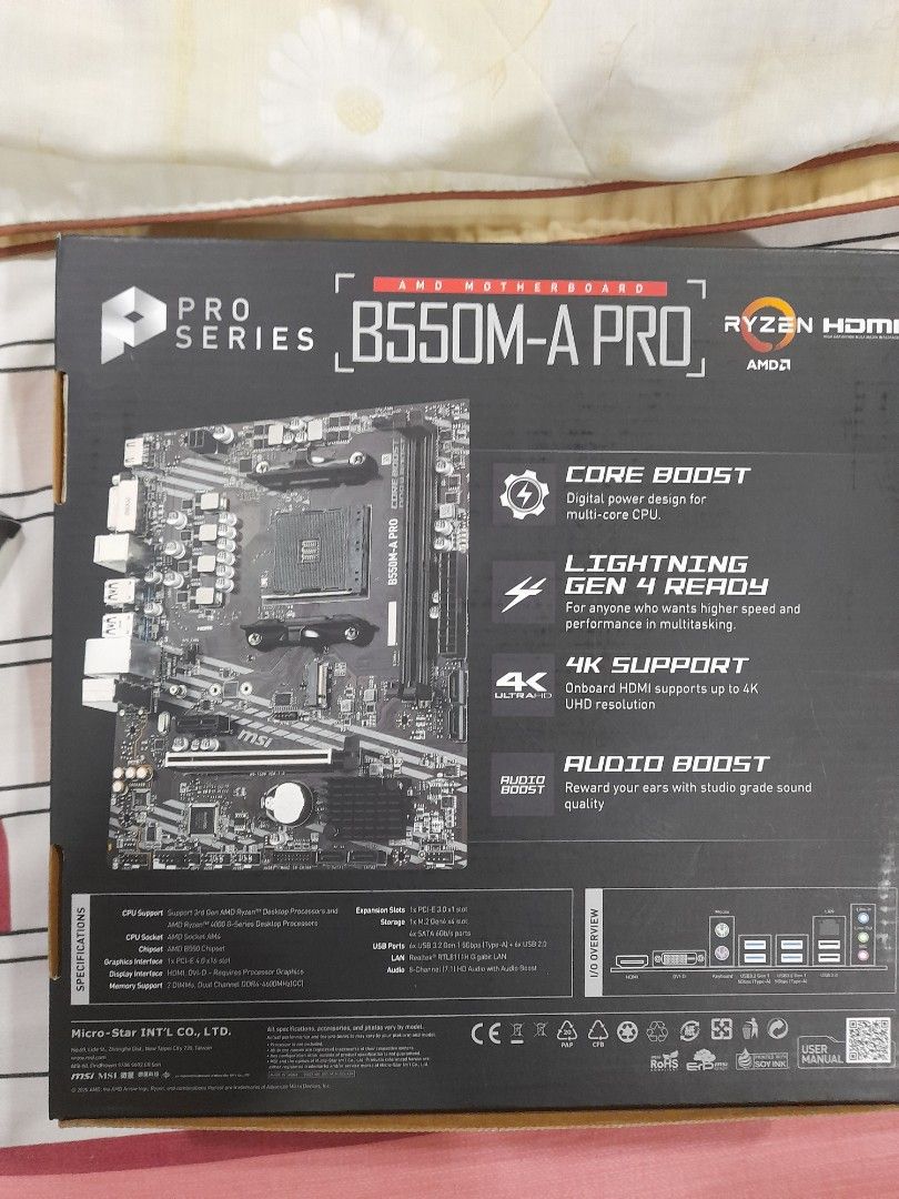 Msi motherboard,ryzen 5 cpu,xpg spectrix ram, Computers & Tech, Parts ...