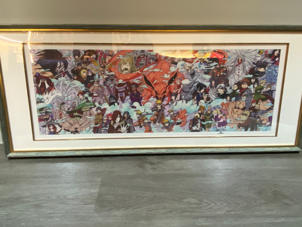 Naruto picture/drawing with a frame, Furniture & Home Living, Home ...
