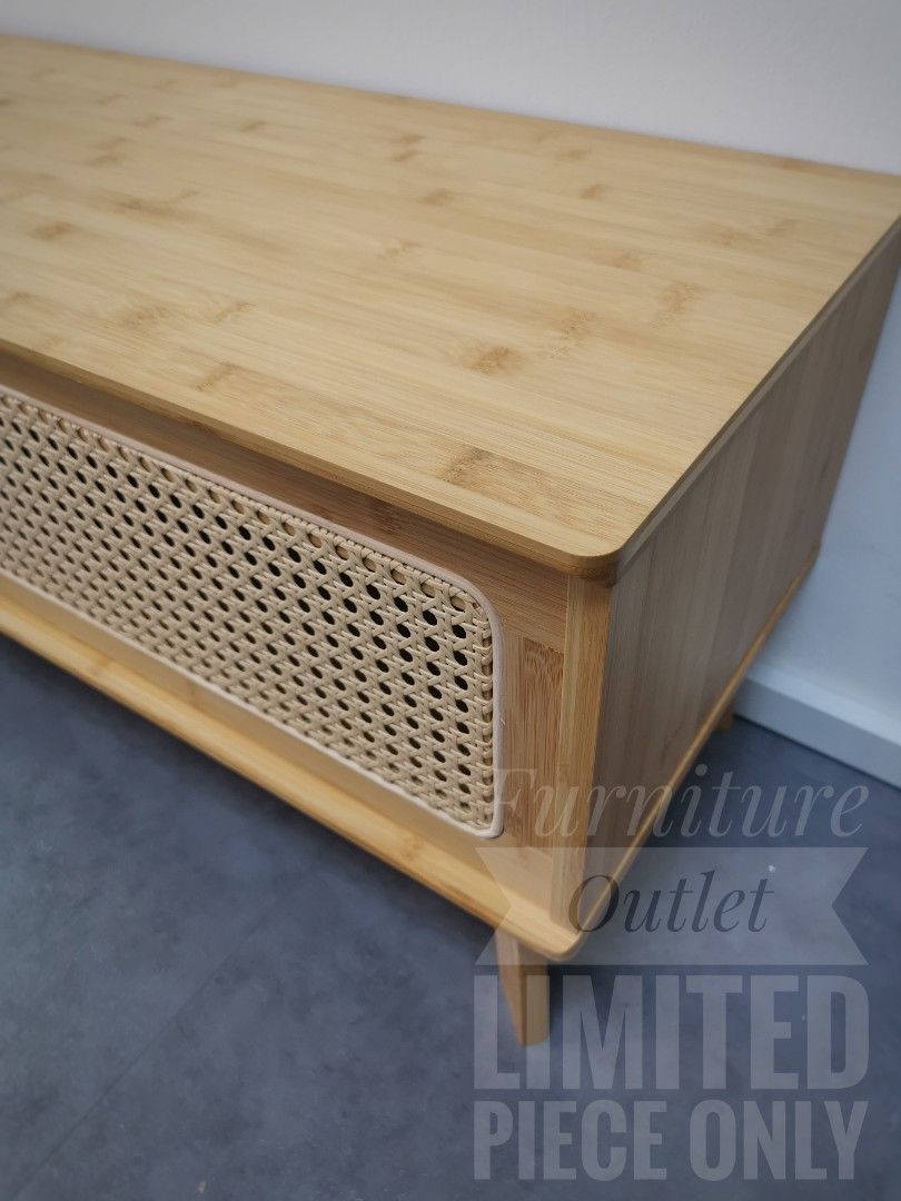 Natural Rattan Solid Bamboo TV Stand, Furniture & Home Living ...