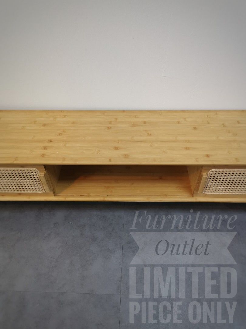 Natural Rattan Solid Bamboo TV Stand, Furniture & Home Living ...