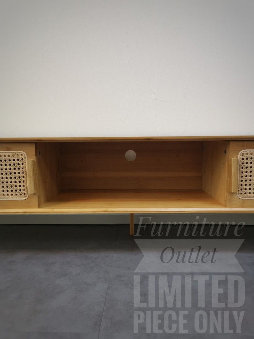Natural Rattan Solid Bamboo TV Stand, Furniture & Home Living ...