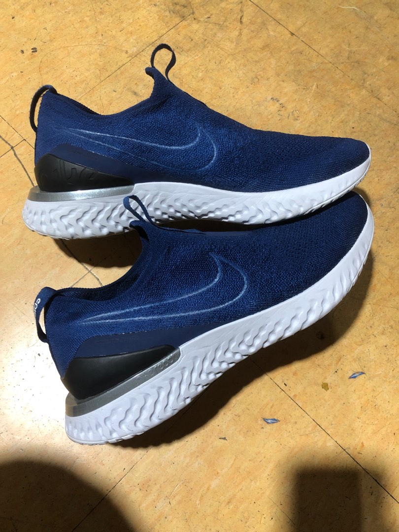 Nike Epic Phantom React Flyknit Coastal Blue/Black/Metallic Black(27 cm), Men's Fashion ...