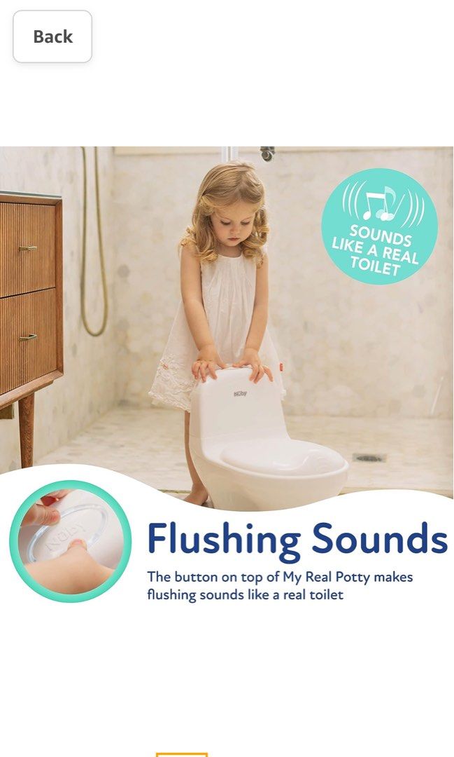 Nuby My Real Potty Training Toilet with Life-Like Flush Button & Sound ...