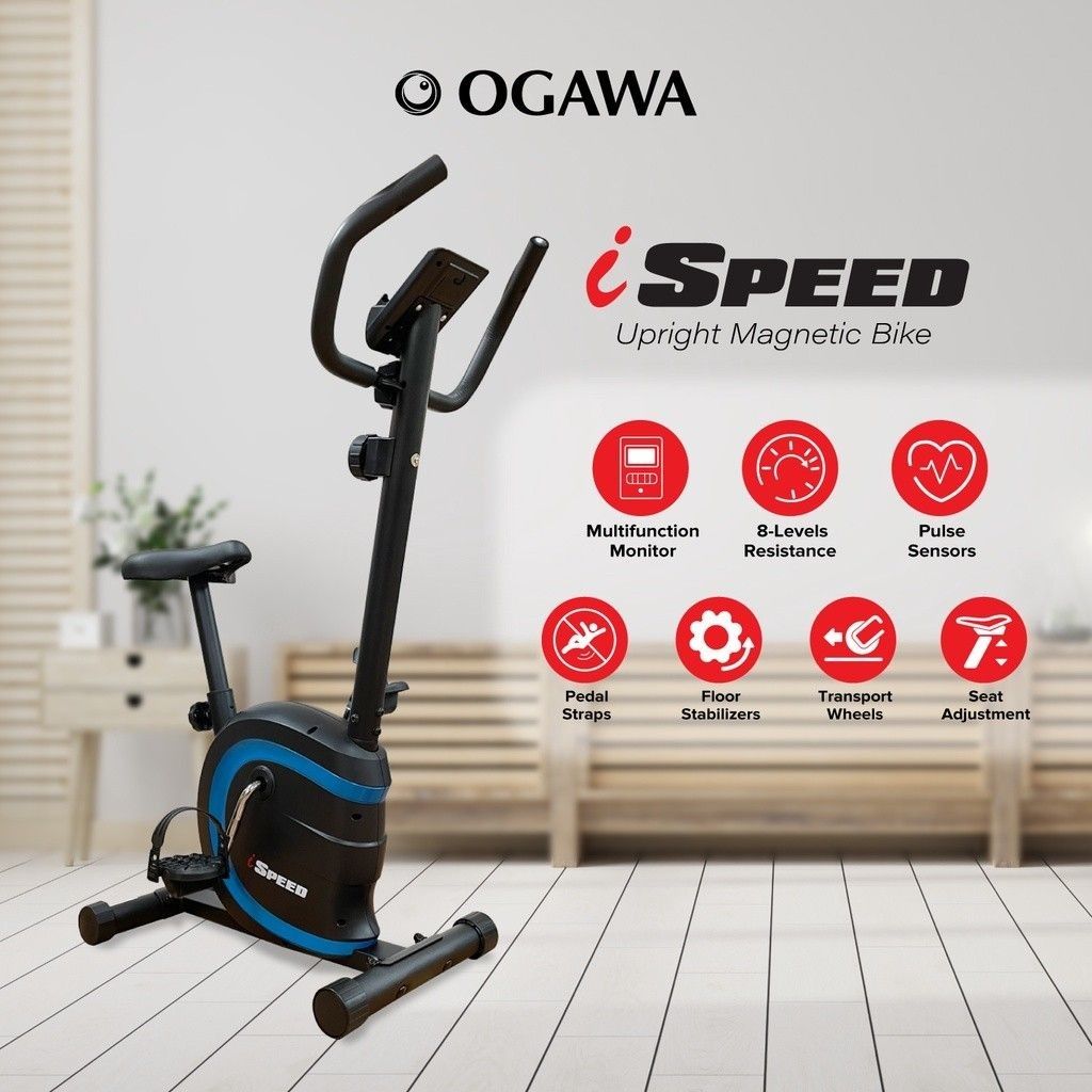 OGAWA iSpeed Upright Magnetic Bike, Sports Equipment, Exercise ...