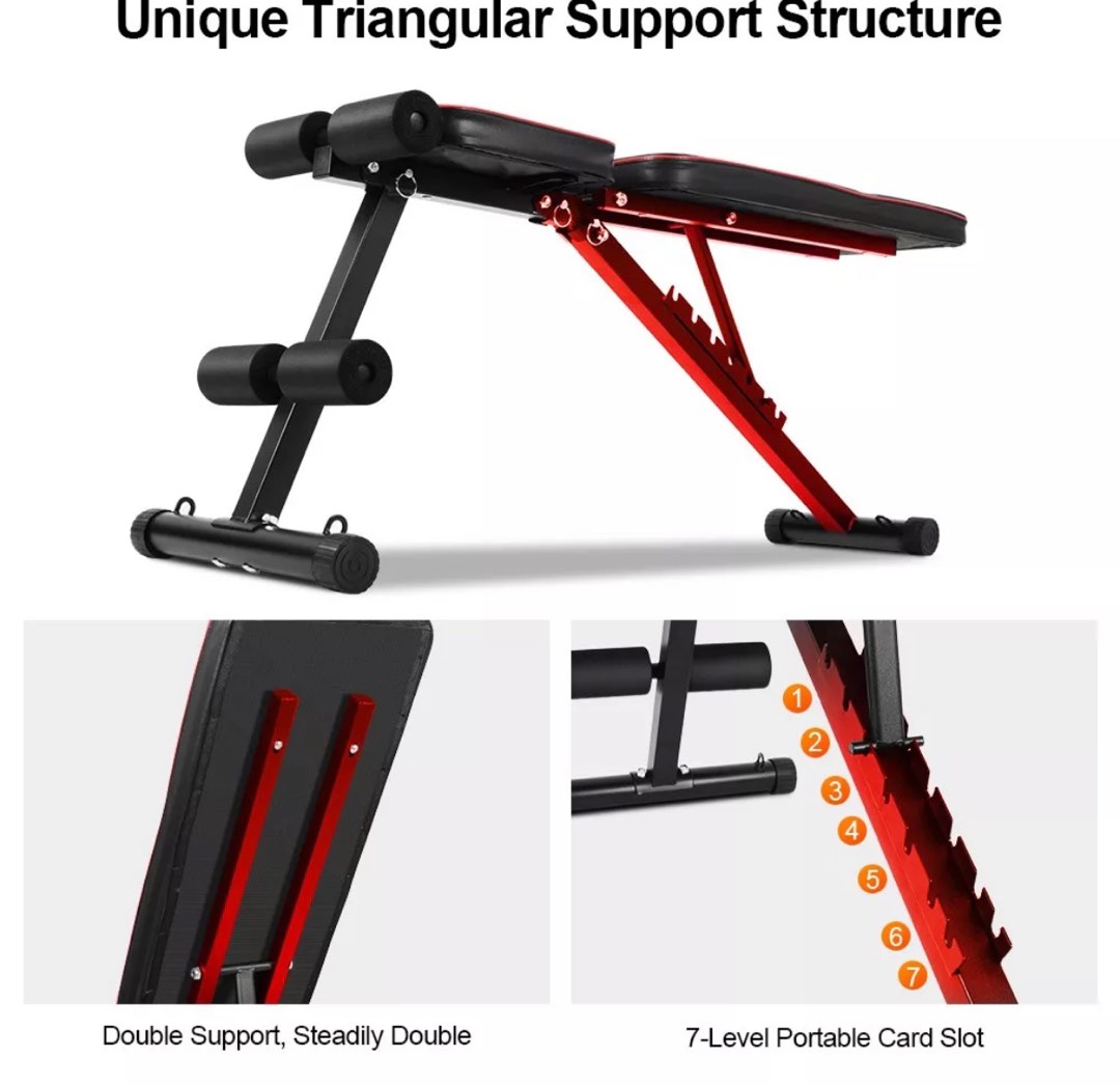 OneTwoFit Foldable Weight Bench Workout Strength Training Press Bench ...