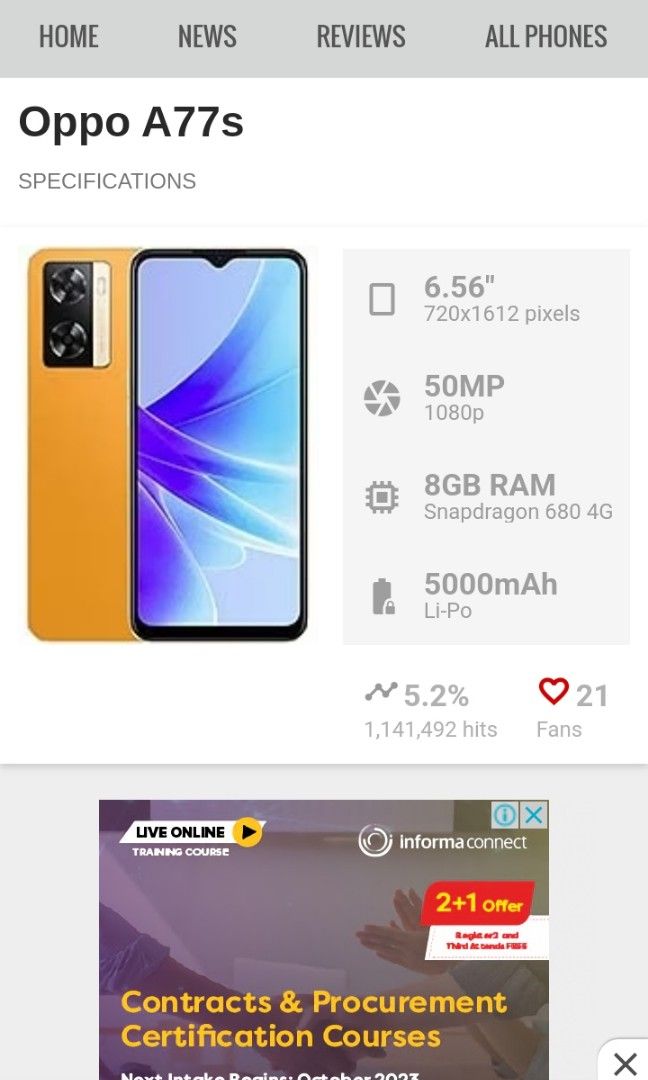 OPPO A77s (CPH2473), Mobile Phones & Gadgets, Mobile Phones, Android ...