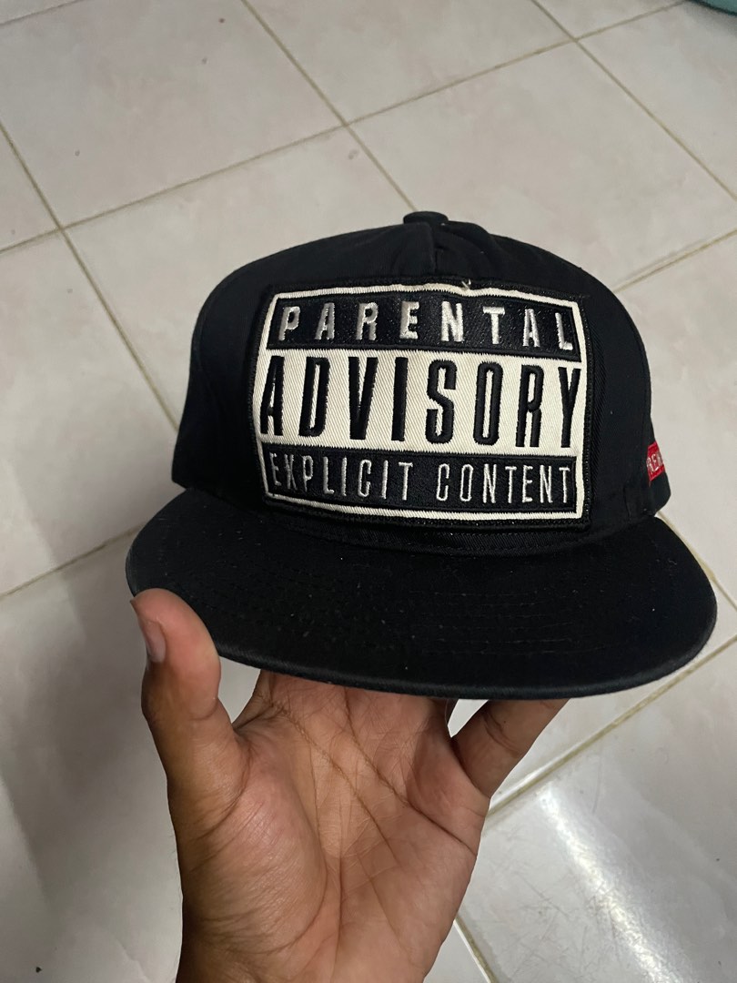 Parental Advisory Cap, Men's Fashion, Watches & Accessories, Cap & Hats on Carousell