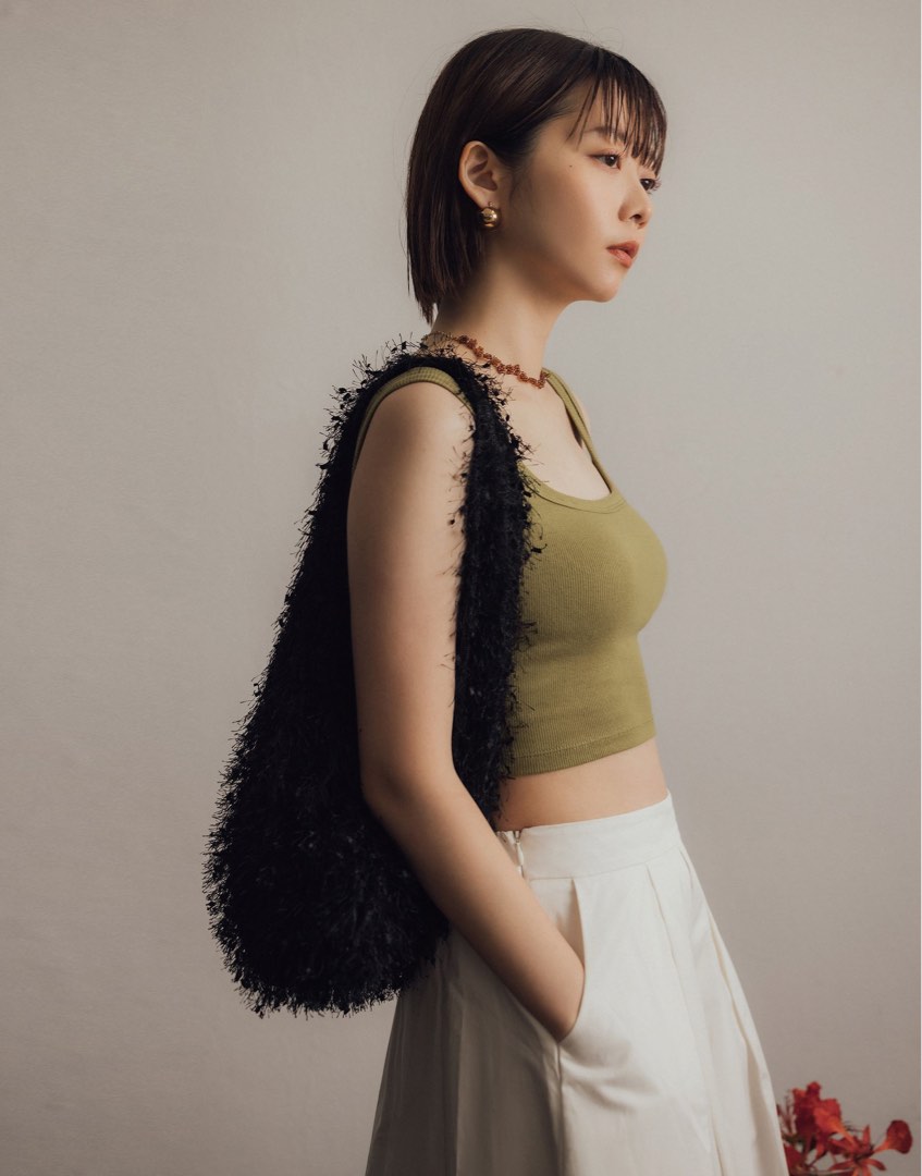 （全新！原價$590）Pazzo x urban research MIT 羅紋細肩BRA背心, 她的時尚, 上衣, 其他上衣在旋轉拍賣