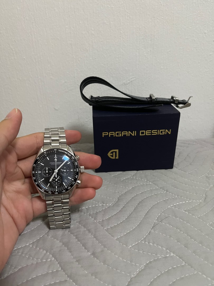 [PD-1701] Pagani Design Chronograph Sapphire Crystal Omega Speedmaster ...