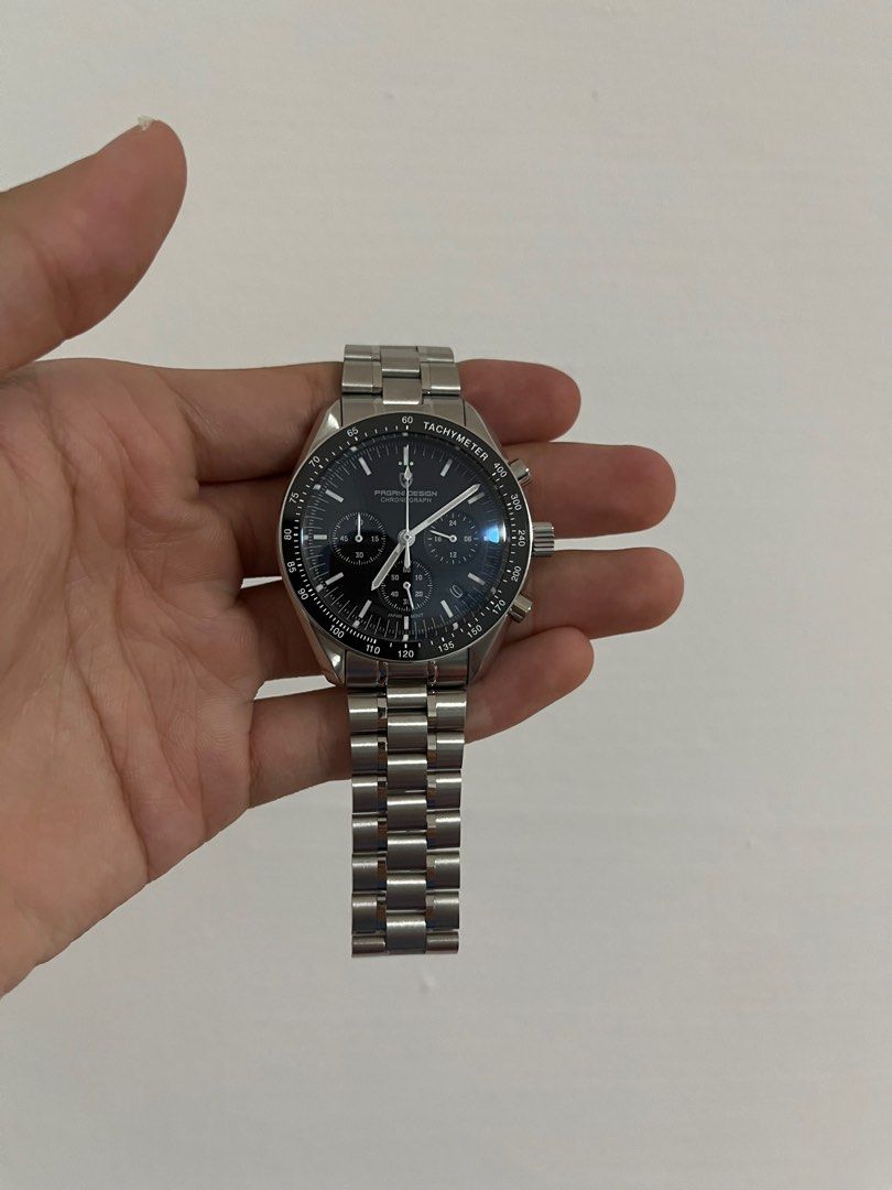 [PD-1701] Pagani Design Chronograph Sapphire Crystal Omega Speedmaster ...