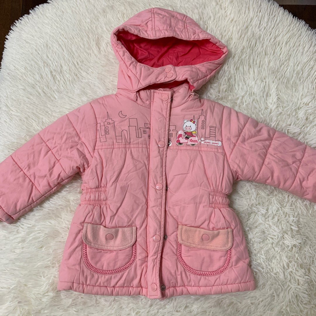 !SALE! PEPCO Pink Winter Puffer Long Jacket with detachable hood for ...