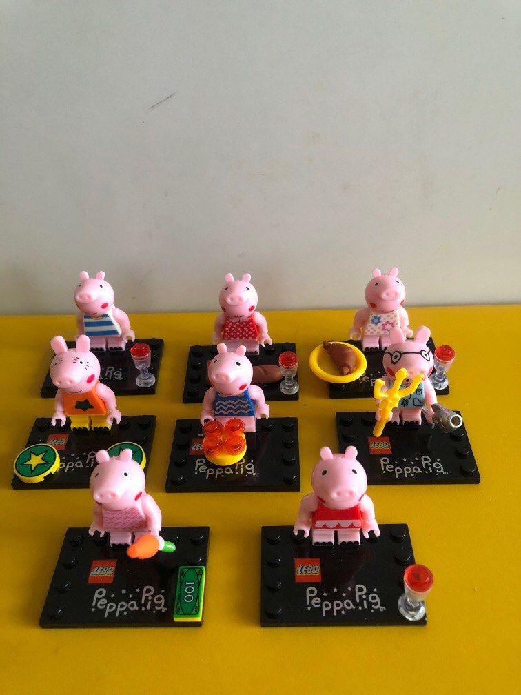Peppa Pig lego style x 8, Hobbies & Toys, Toys & Games on Carousell