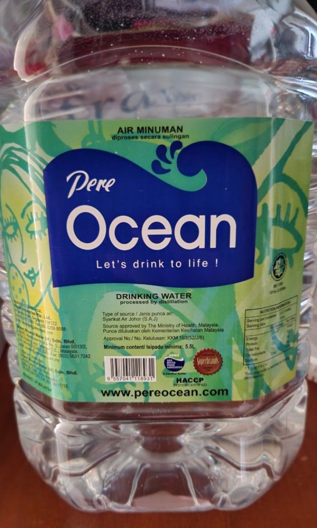 Pere Ocean Distilled Drinking Water 5.5L - Halal, Babies & Kids, Nursing & Feeding ...