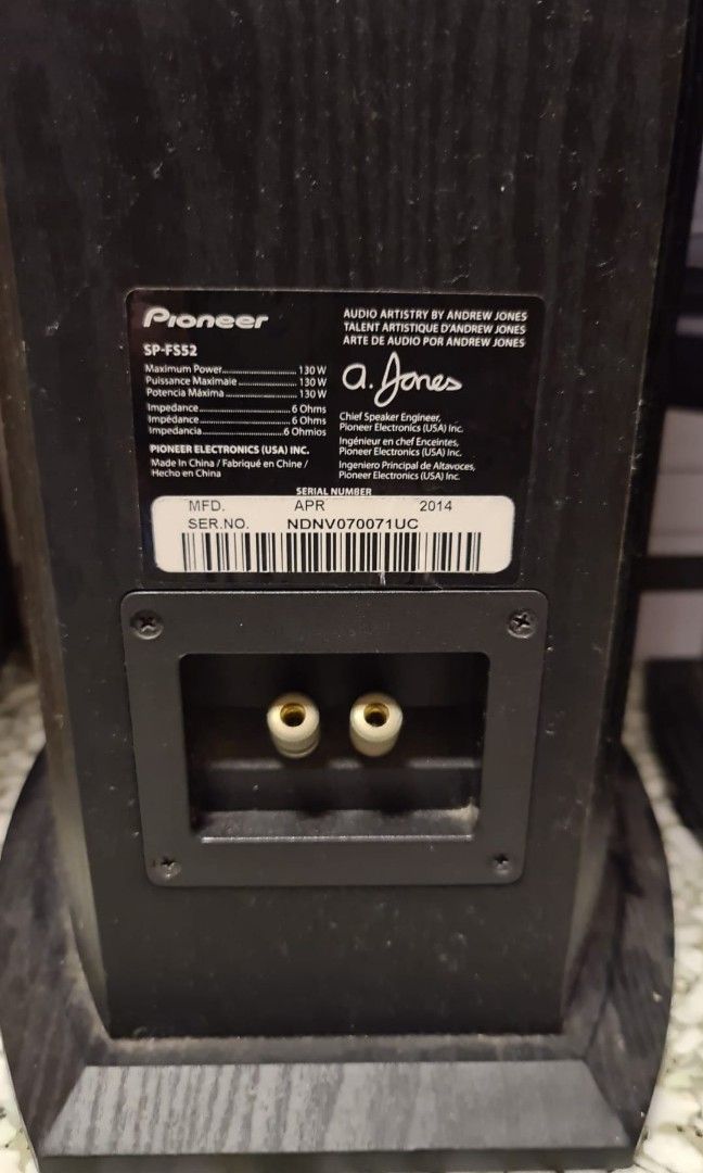 Pioneer, Speakers, Andrew Jones, SP-FS22, Audio, Soundbars, Speakers ...