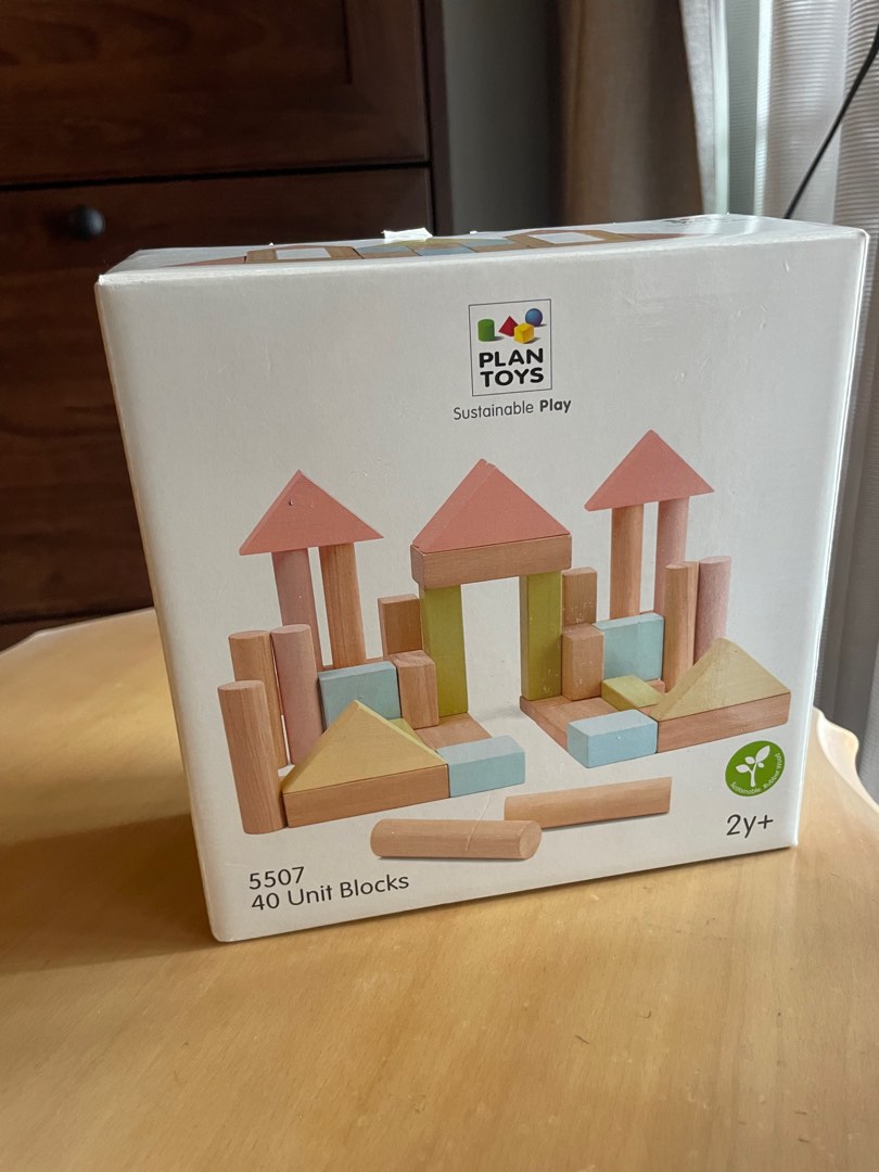 PLANTOYS Pastel 40 Blocks (Blocks & Construction) 18m+ PL05507 Wooden ...